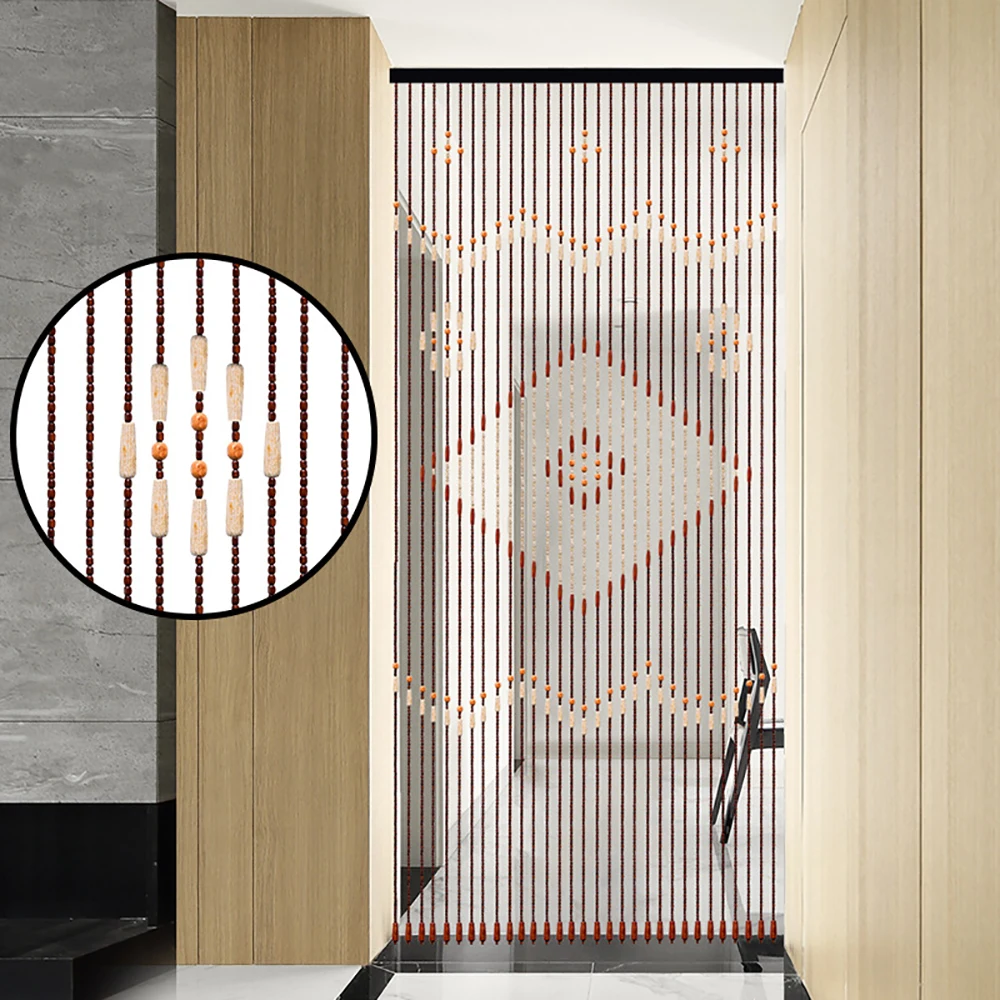 90-208CM-Wooden-Bead-Curtain-31-Line-String-Door-Blind-Fly-Screen ...