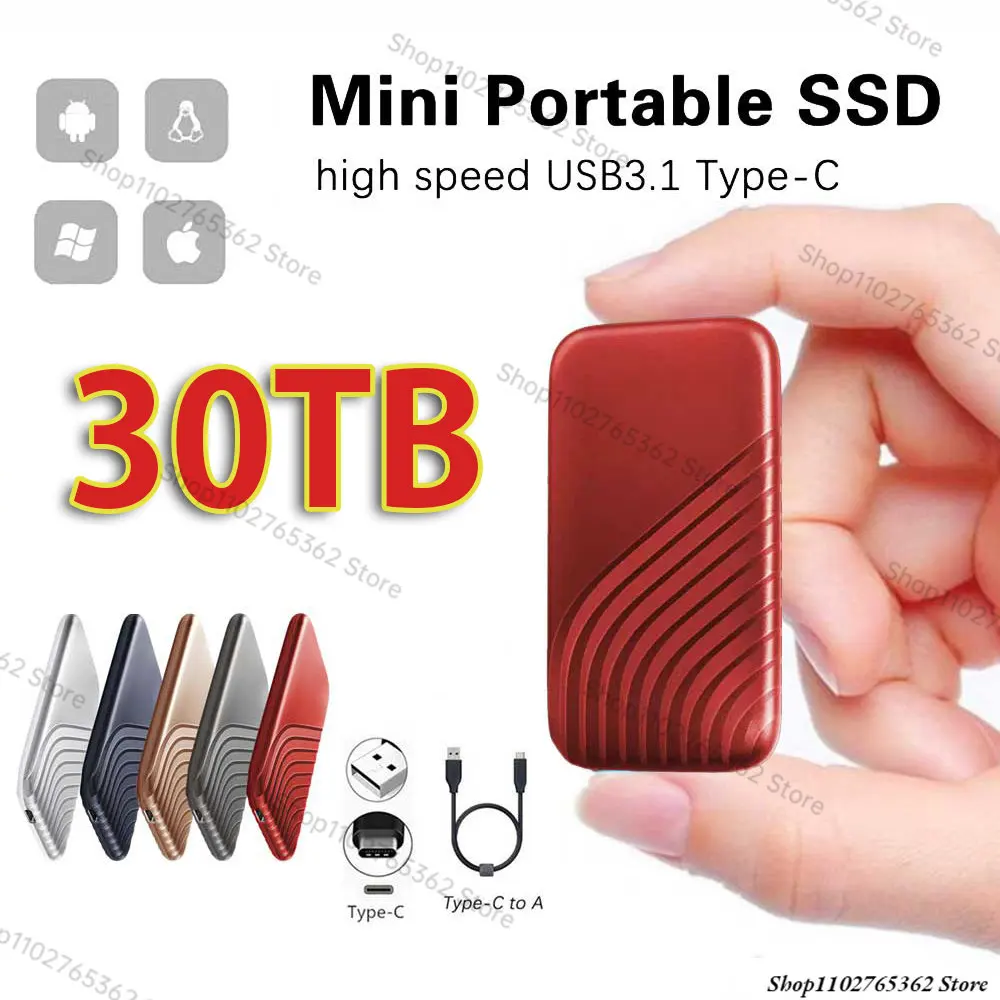Mobile New 32TB SSD Flash Solid State Drive External USB Type C High ...
