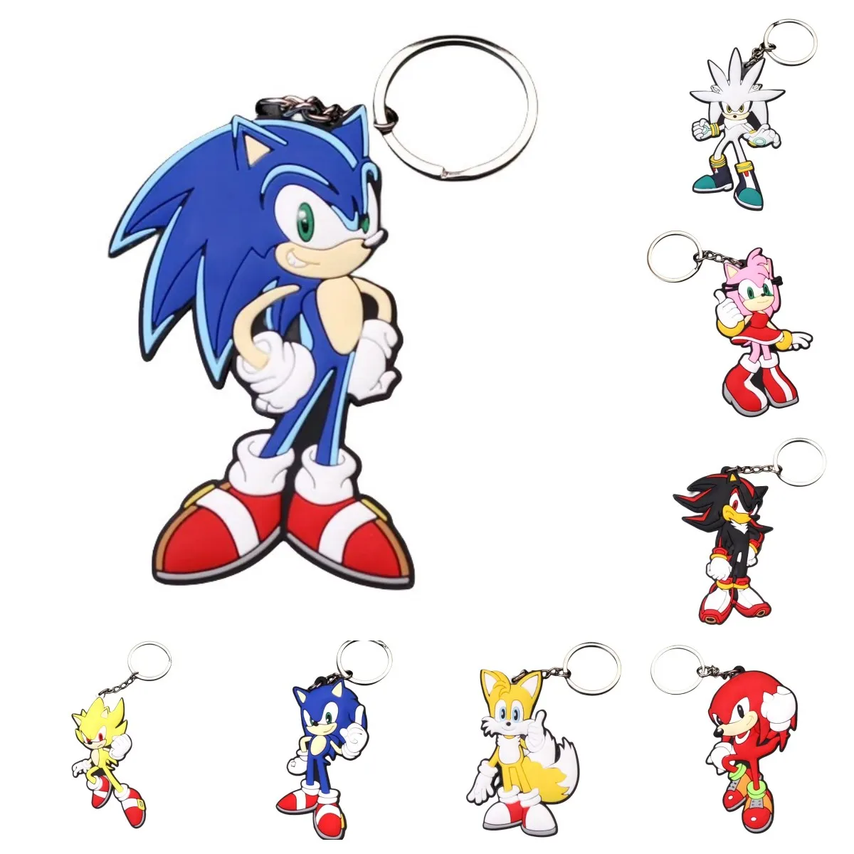Sonic-Anime-Silicone-Keychain-Kawaii-Cartoon-Figure-Amy-Rose-Team-Dark ...
