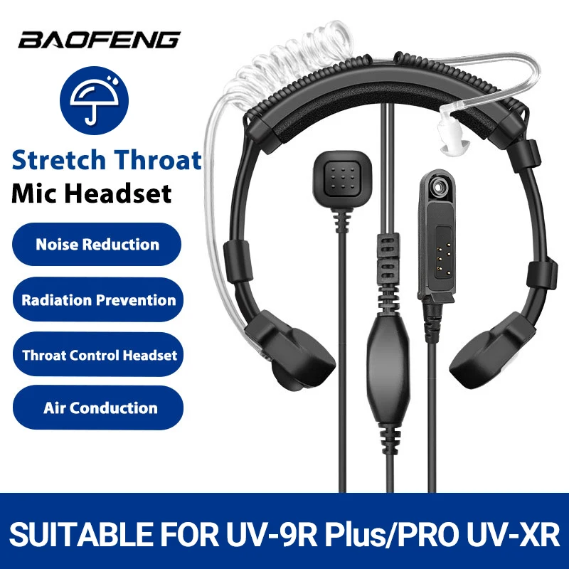 Waterproof-Adjustable-Acoustic-Throat-Mic-Headset-Tactical-Acoustic ...