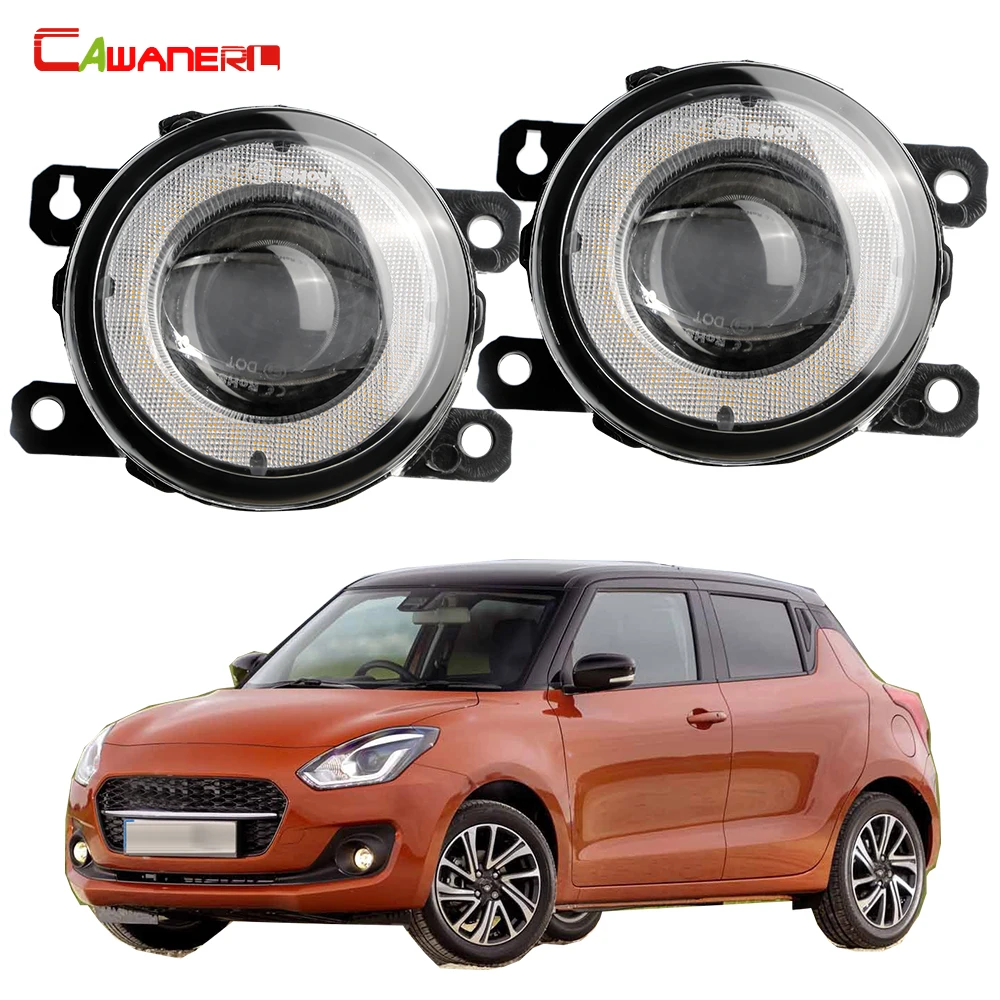 2 Pieces 30W Car H11 LED Fog Light Angel Eye DRL Daytime Running Lamp ...