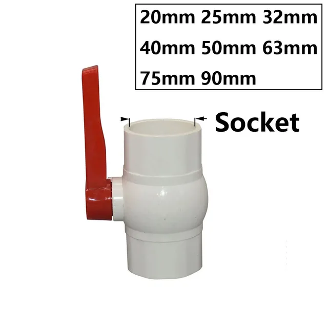 20~90mm Thread and Socket Type PVC Ball Valve Garden Irrigation ...