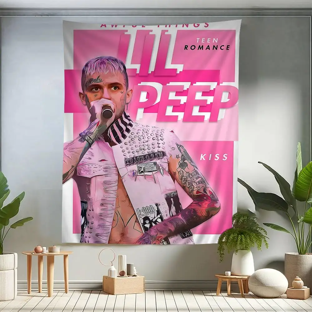 Hip Hop Rapper Lil Peep Hippie Wall Hanging Tapestries For Living Room ...