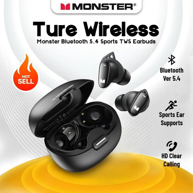 Monster-Sports-Wireless-TWS-Earbuds-AI-Noise-Cancelling-Bluetooth-5-4 ...