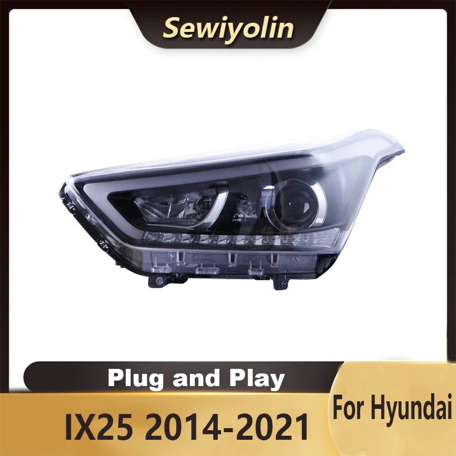 For-Hyundai-IX25-2014-2021-Car-Accessories-Headlight-Assembly-LED-Lights-Lamp-DRL-Signal-Plug ...