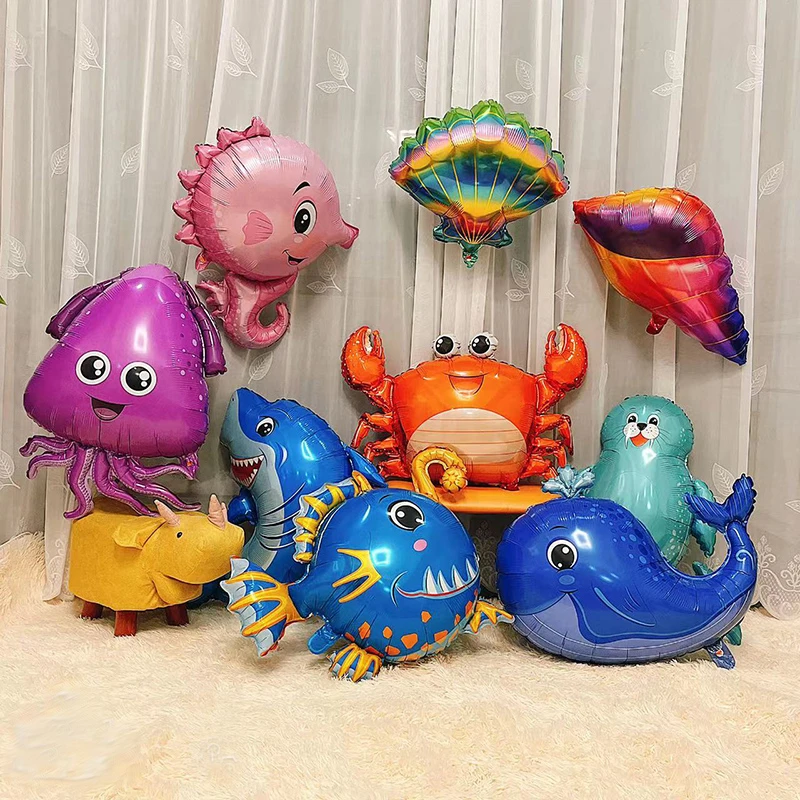 Fish Sea Animal Balloons Starfish Crab Shark Air Balloon Ocean World ...
