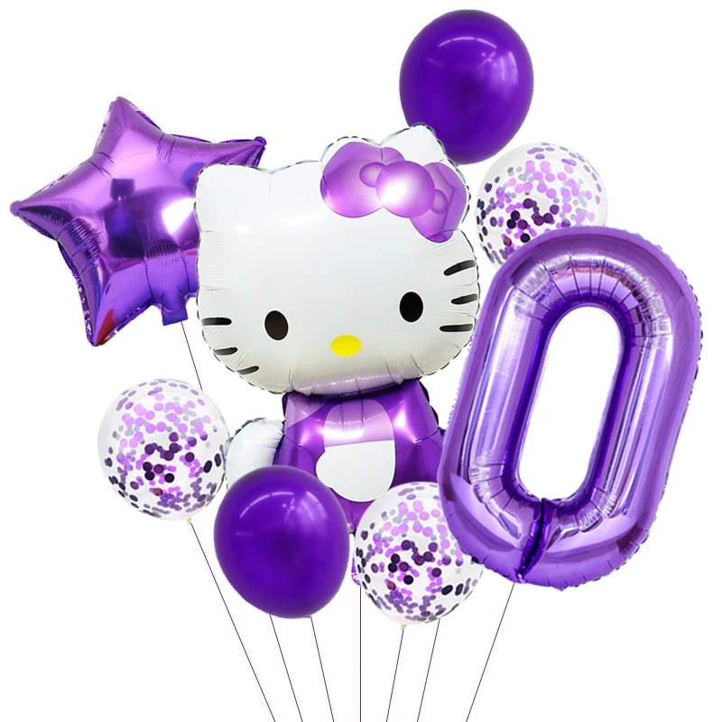 Juego de 8 globos de aluminio de Hello Kitty, globo de látex con ...