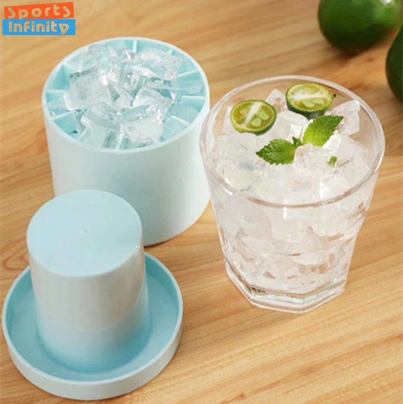 Silicone Ice Mold Round Portable Cylinder Ice Cube Making Mould Ice ...