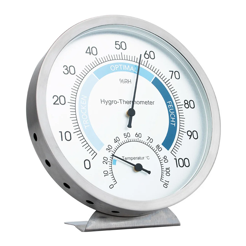 5inch-Thermometer-Hygrometer-Wall-Hung-Stainless-Steel-Indoor-Outdoor ...