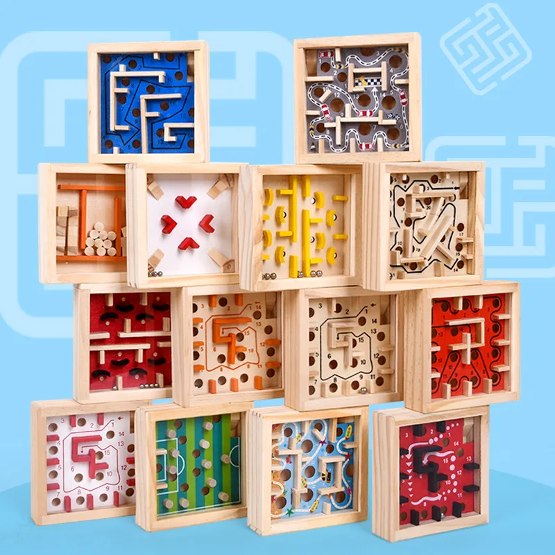 Wooden-Labyrinth-Rolling-Ball-Maze-Board-Game-Balance-Toys-3D-IQ-Puzzle ...