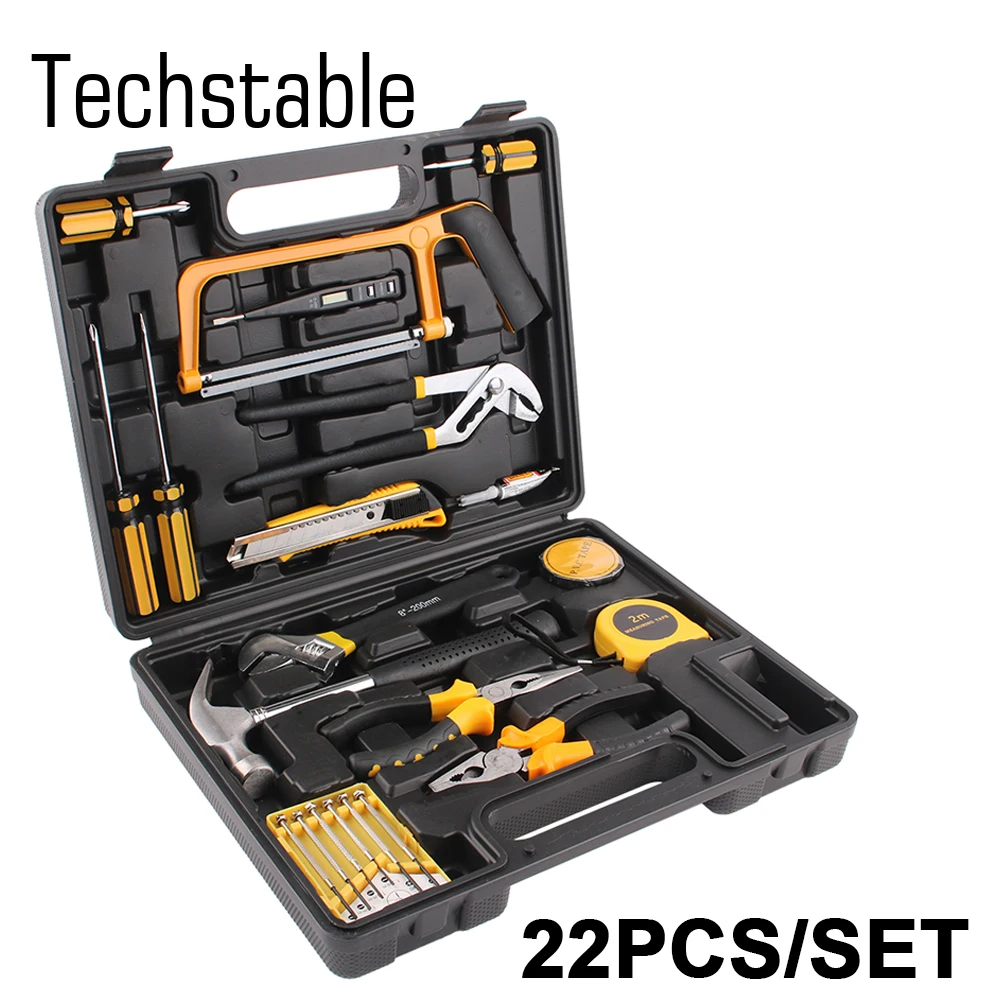 TECHSTABLE-22PCS-Multifunctional-hardware-toolbox-for-household-High ...