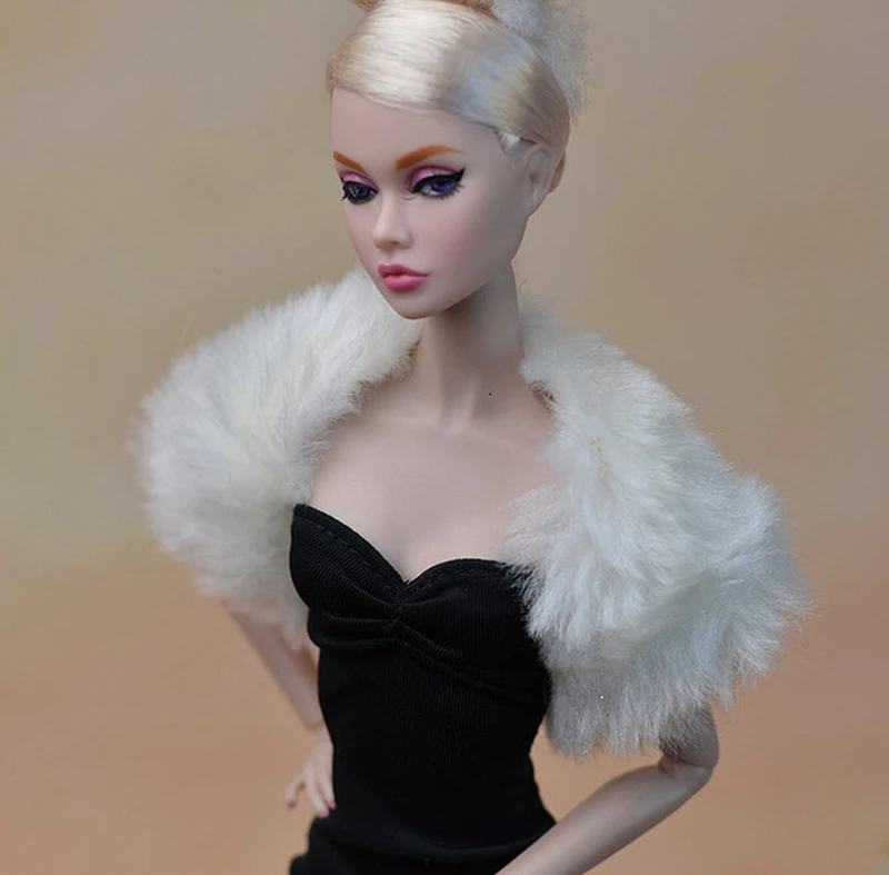 Fashion-White-Long-Plush-Shawl-Pashmina-For-Barbie-Dolls-For-Monster ...