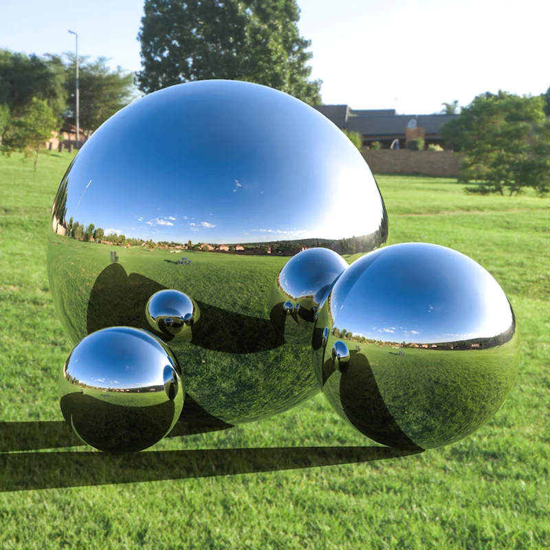 Bola hueca de acero inoxidable, esfera brillante pulida para adorno y ...