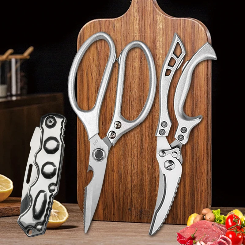 Powerful-Kitchen-Scissors-Set-Chichen-Bone-Duck-Fish-Scissors-Stainless ...