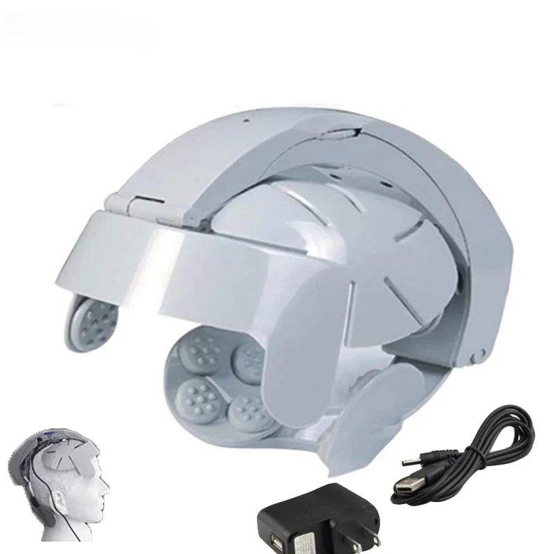 NEW-Electric-Head-Massager-Helmet-Scalp-Brain-Relaxation-Vibration ...
