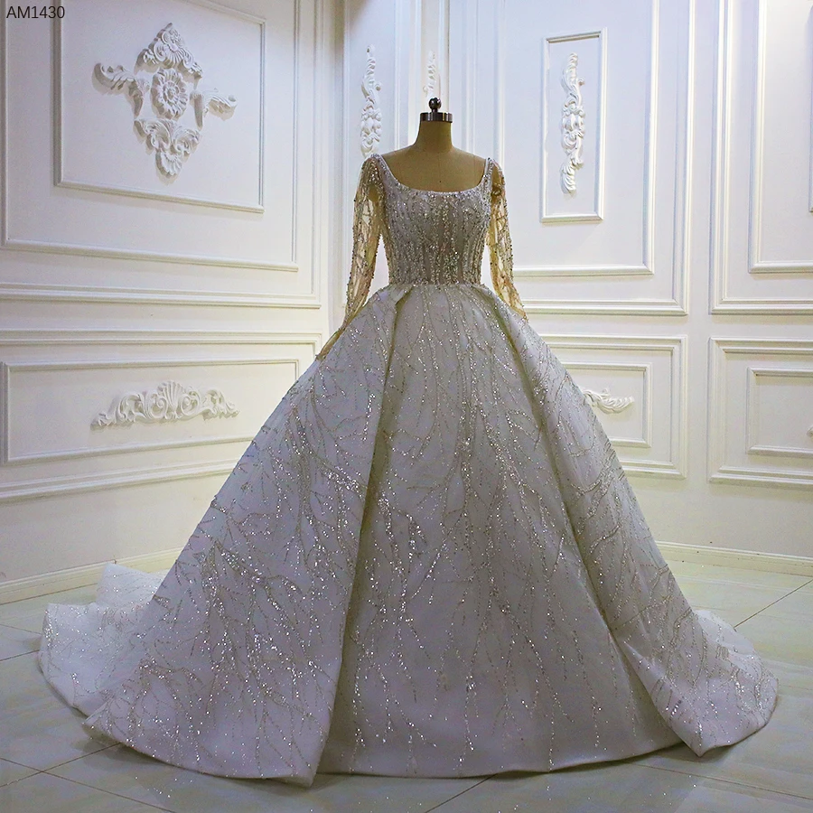 AM1430-vestido-de-Novia-de-encaje-con-lentejuelas-traje-de-baile-con ...