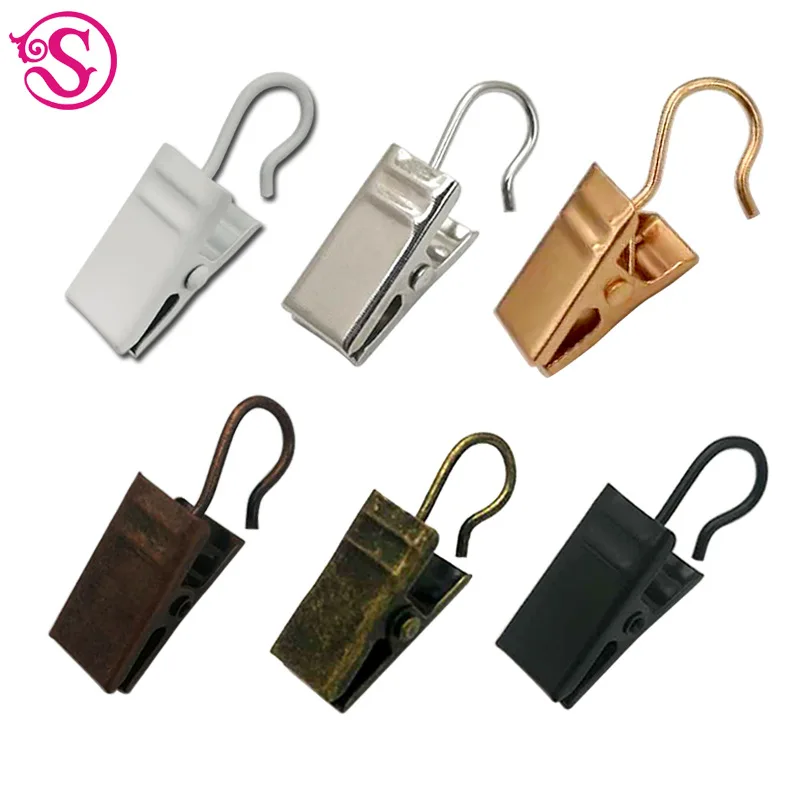 10Pcs-Stainless-Steel-Curtain-Clips-with-Hook-Sturdy-and-Durable-Window ...