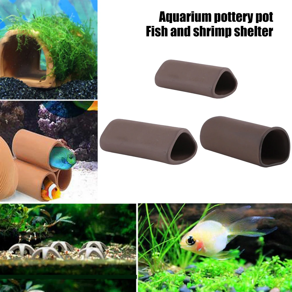 Clay-Pot-Shrimp-Ceramic-Nest-Shelter-Earth-Tube-Cave-Small-Flat-Bottom ...
