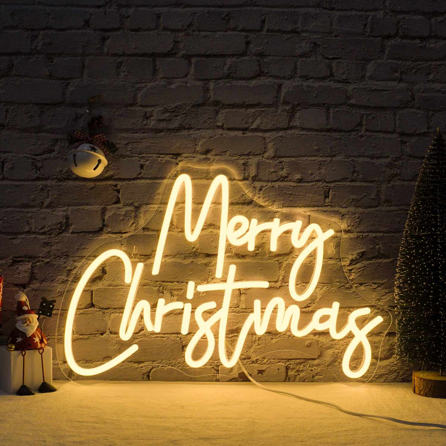 Blanco-c-lido-Feliz-Navidad-letrero-de-ne-n-letra-luz-Led-arte-decoraci ...