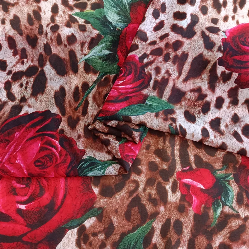 Red Leopard Print Fabric