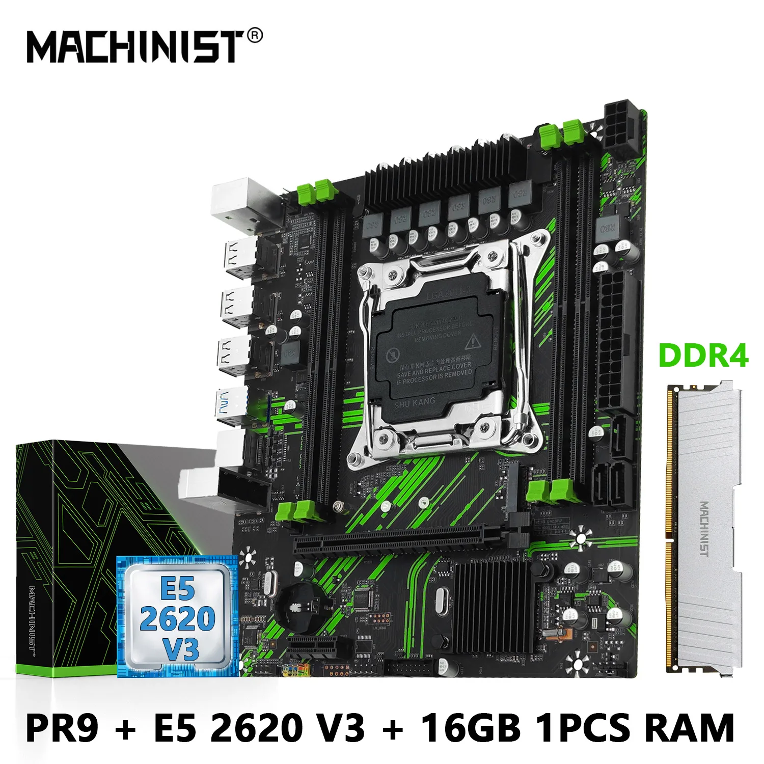MACHINIST-Conjunto de placa base PR9 X99, Xeon LGA 2011-3 E5 2620 V3 ...