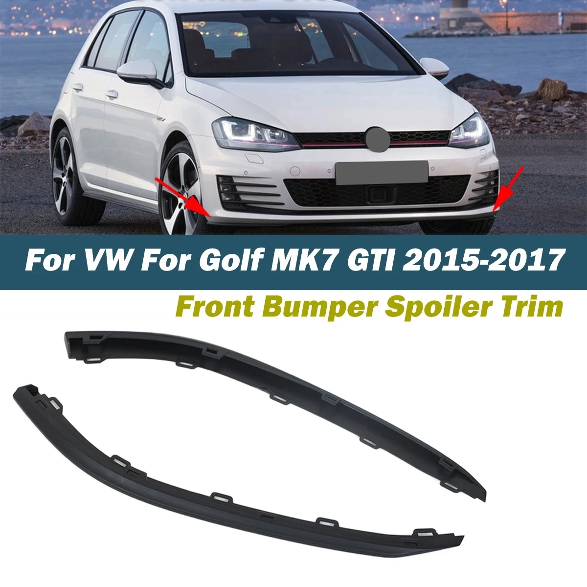 Pair-Car-Front-Bumper-Lip-Lower-Spoiler-Air-Deflector-Valance-Trim-For ...