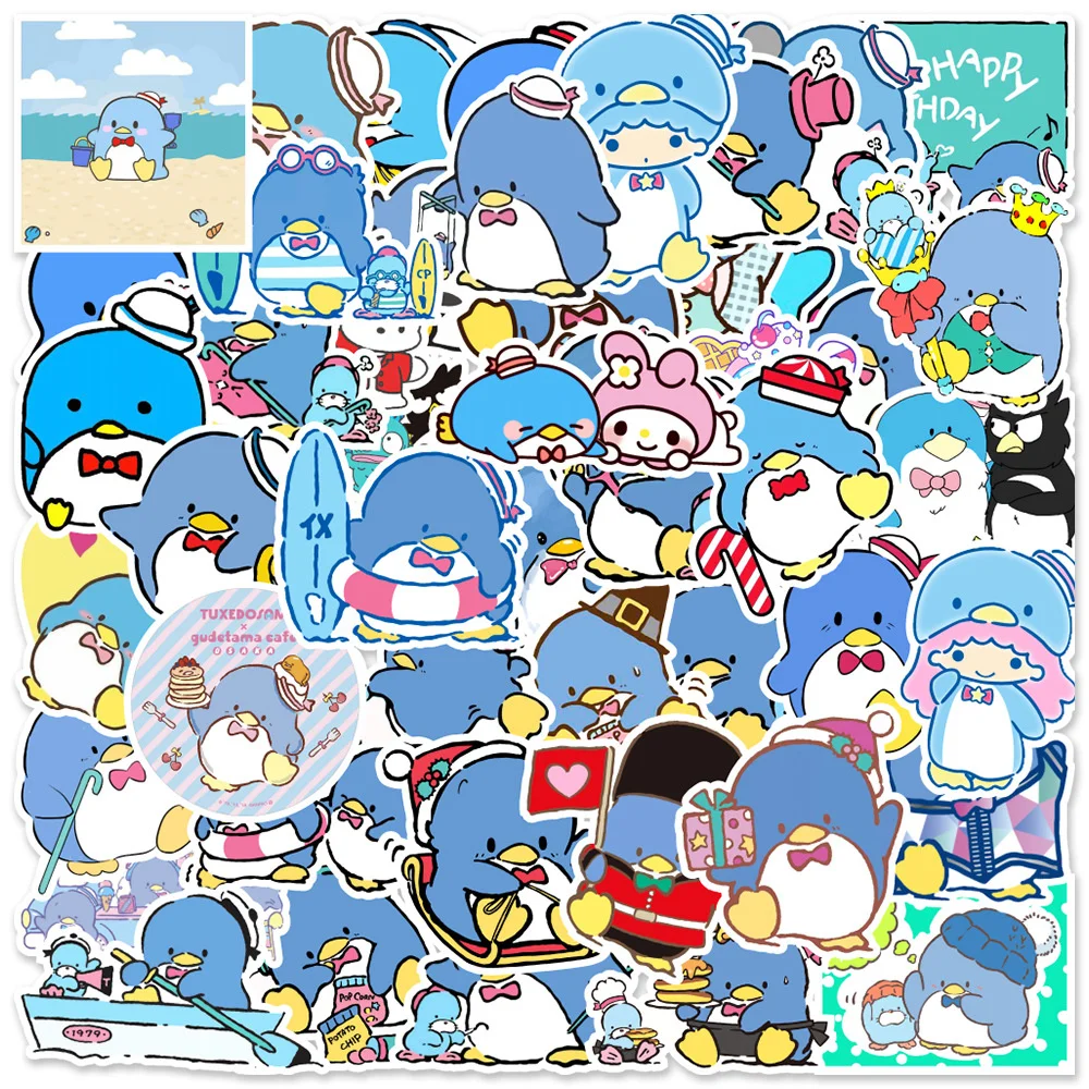 50pcs-Cute-Blue-Penguin-Stickers-For-Ipad-Laptop-Scrapbook-Guitar ...