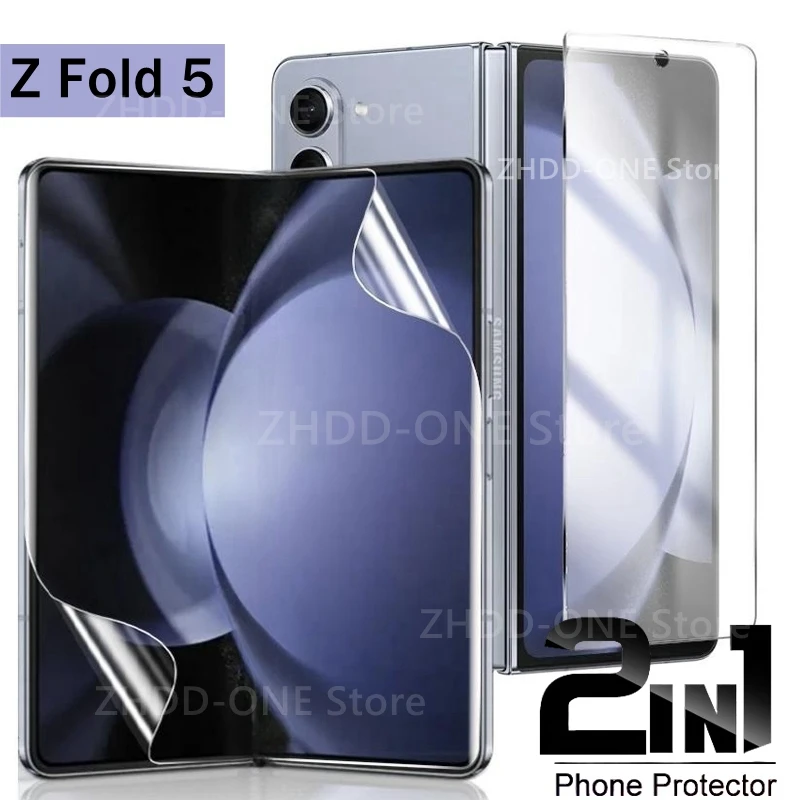 2in1 Inner Film + Front Glass for Samsung Galaxy Z Fold 5 Screen ...
