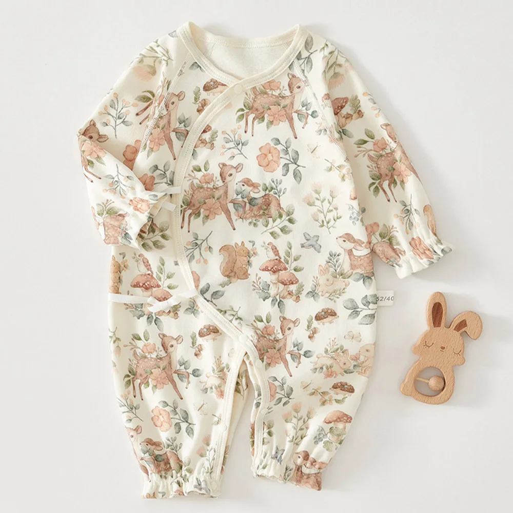 Baby Romper Long Sleeve Cotton Spring Autumn Animal Print Cute Pattern ...