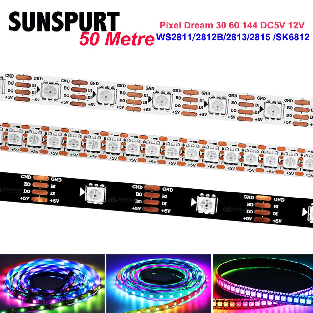 Dc5v-12v-ws2812b-2811-individualmente-endere-vel-rgb-led-strip-ws2813 ...