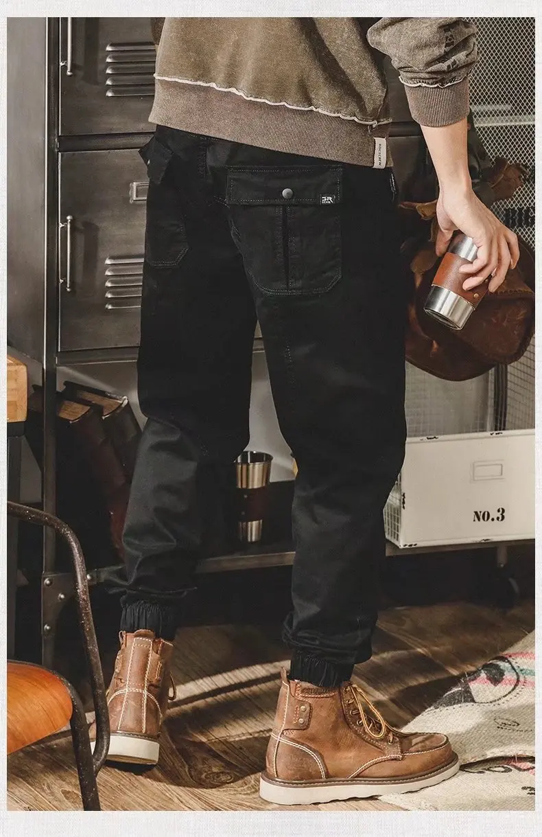 Fashion Solid Color Men's Drawstring Ankle Street Casual Work Pants