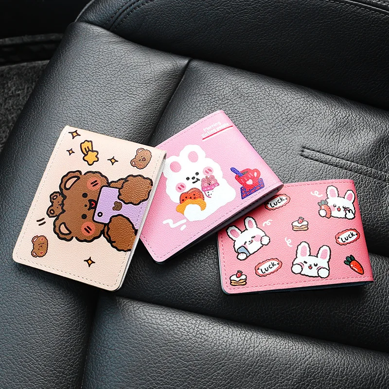 Kawaii Pattern Card Holder Driver License Cover Pu Leather Slim Wallet ...
