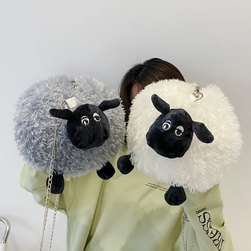 Cute-Fluffy-Soft-Lamb-Bag-Women-Cartoon-Sling-Bag-Fluffy-Animal ...