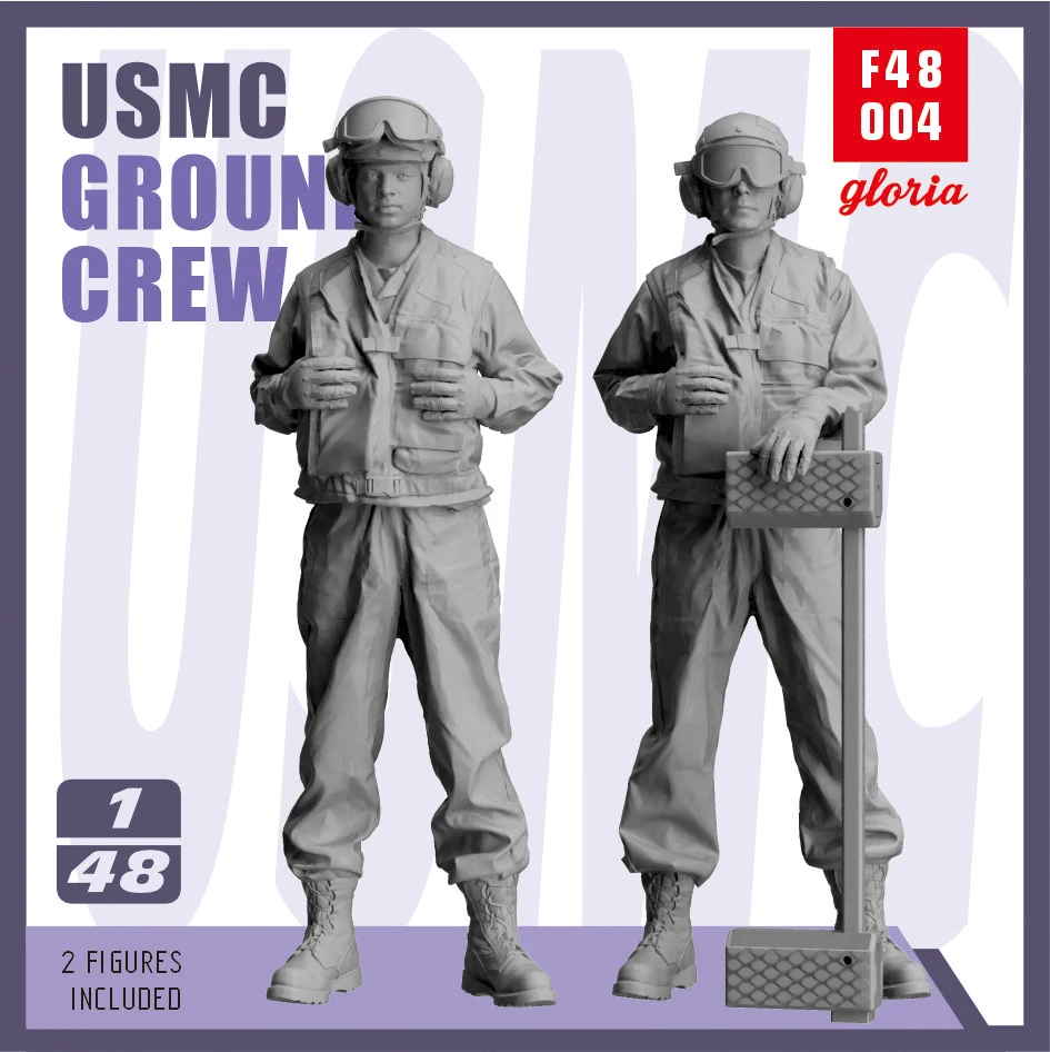 ETmodel 1/48 USMC Ground Crew (2 Figures) 3D Printed Resin Parts for ...