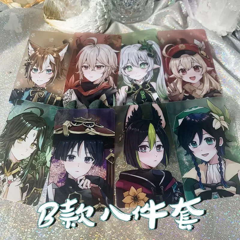 Anime-Game-Impact-8Pcs-Set-Fontaine-Sumeru-Transparent-Card-PVC-Lomo ...