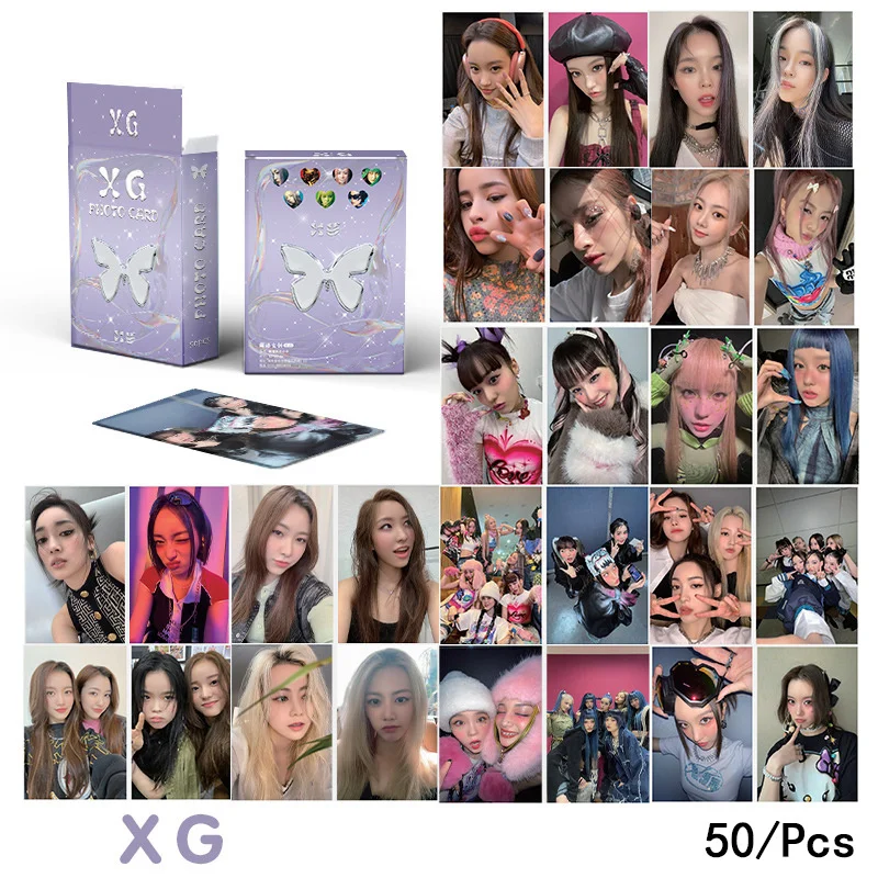 50pcs-set-Laser-Card-XG-Girl-Group-Album-LOMO-Card-JURIN-CHISA-HINATA ...