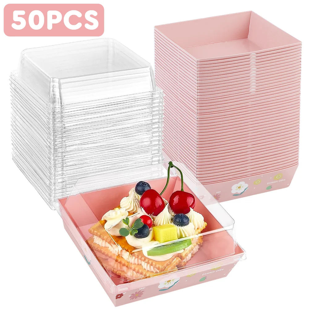 50 Pack Paper Charcuterie Boxes with Clear Lids, Disposable Sandwich ...