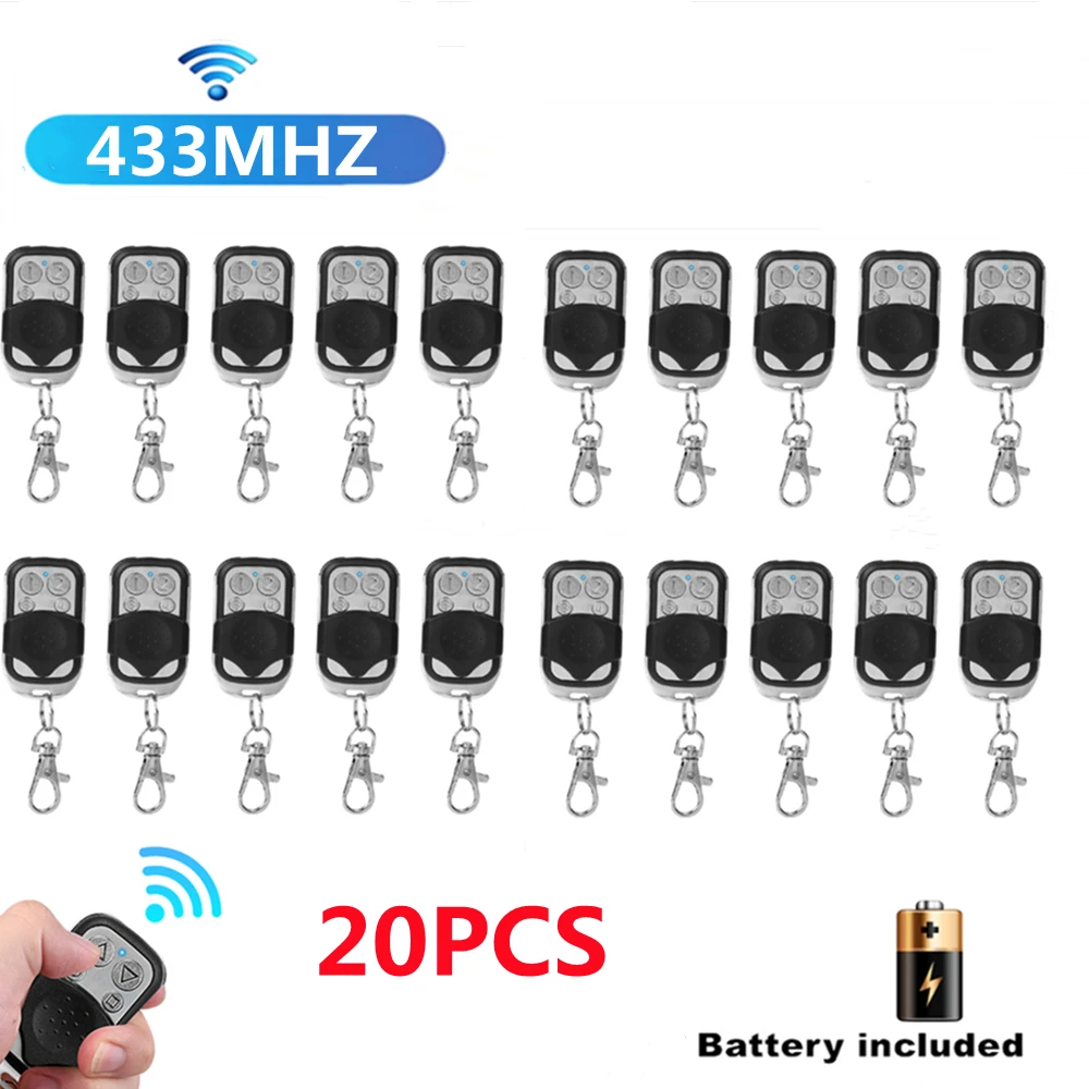 20pcs-433MHz-RF-Remote-Control-4CH-Button-Car-Key-Garage-Door-Opener ...
