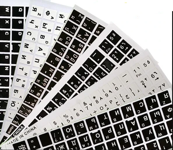 Multi lingual Árabe Espanhol Teclado Adesivos para Computador Notebook ...