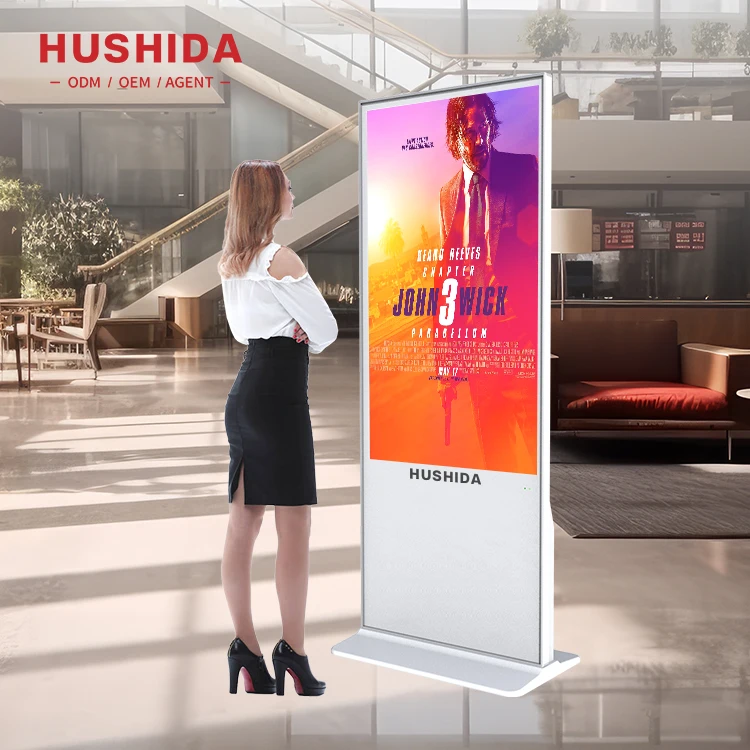 Ultra Thin 43 50 55 65 Inch Indoor Floor Stand Display Digital Signage ...