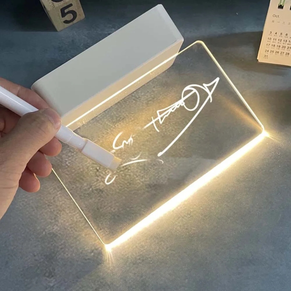 Acrylic-DIY-LED-Night-Light-Message-Board-Reminds-Creativity-With-Pen ...
