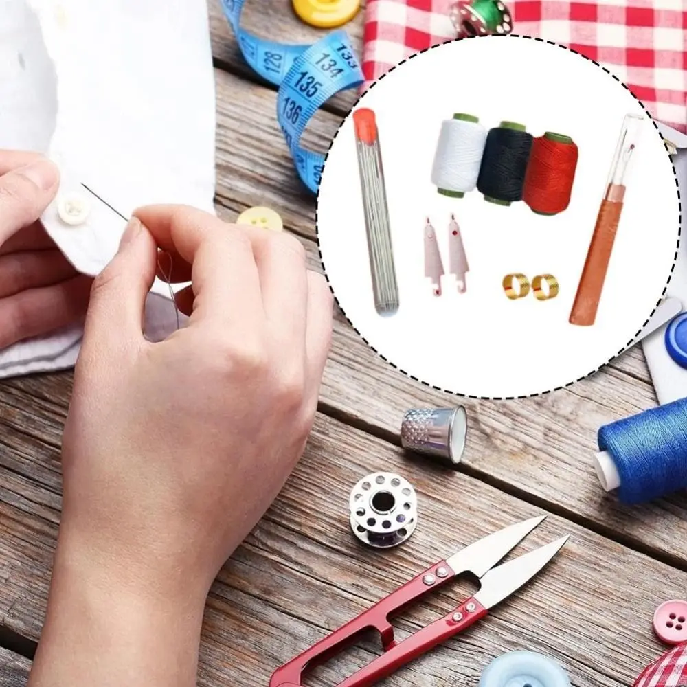 34PCS Sewing Tool Set Needles Thread Hand Repair Tools Multi-Purpose ...