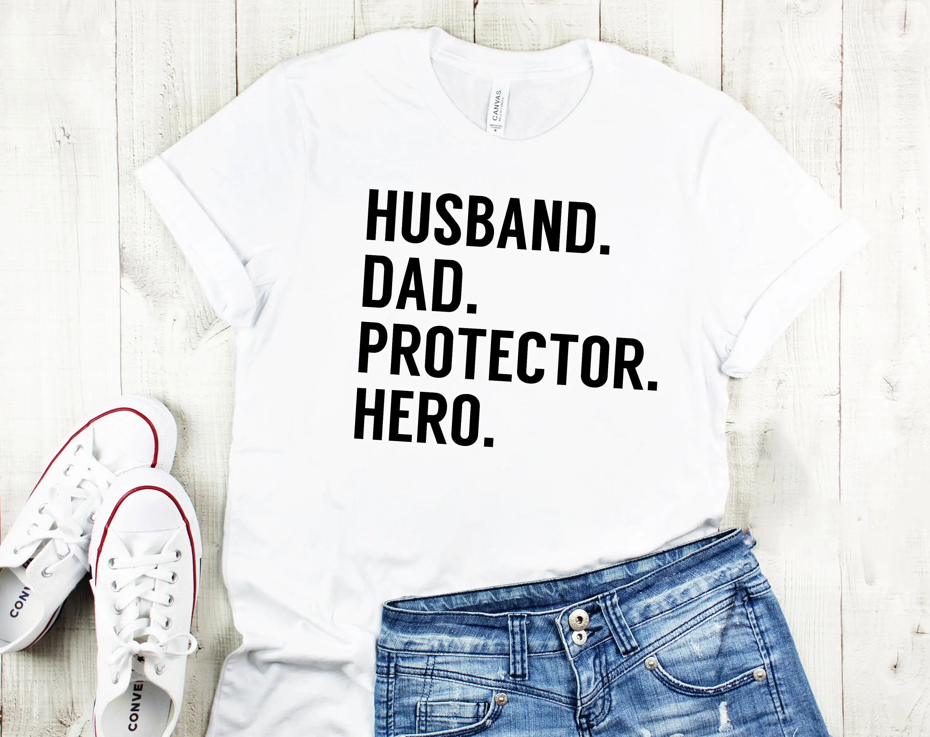Husband-Dad-Protector-Hero-shirt-definition-T-for-Him-First-Fathers-Day ...