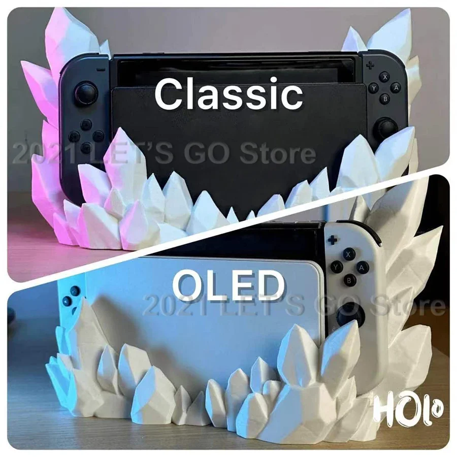 Newest-Nintend-Switch-OLED-White-Crystal-Decor-Stand-3D-Printing-Cool ...