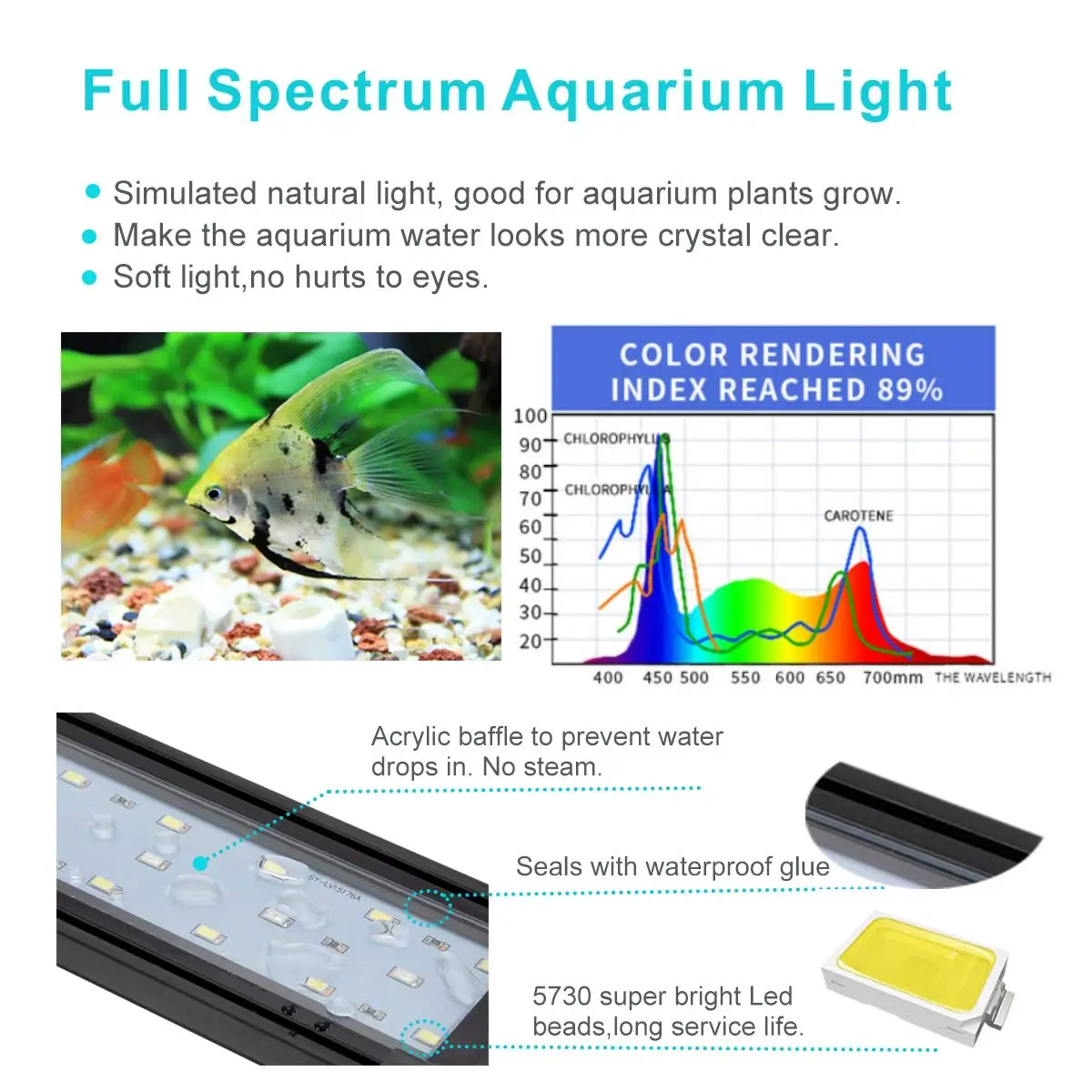 Éclairage,Éclairage LED à spectre complet pour Aquarium , contrôleur ...