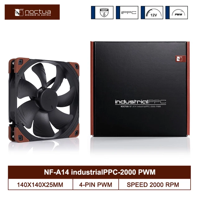 Noctua NF-A14 industrialPPC 2000RPM/3000RPM IP67 140mm Case Fan 12V/24V PWM CPU Cooling Fan ...