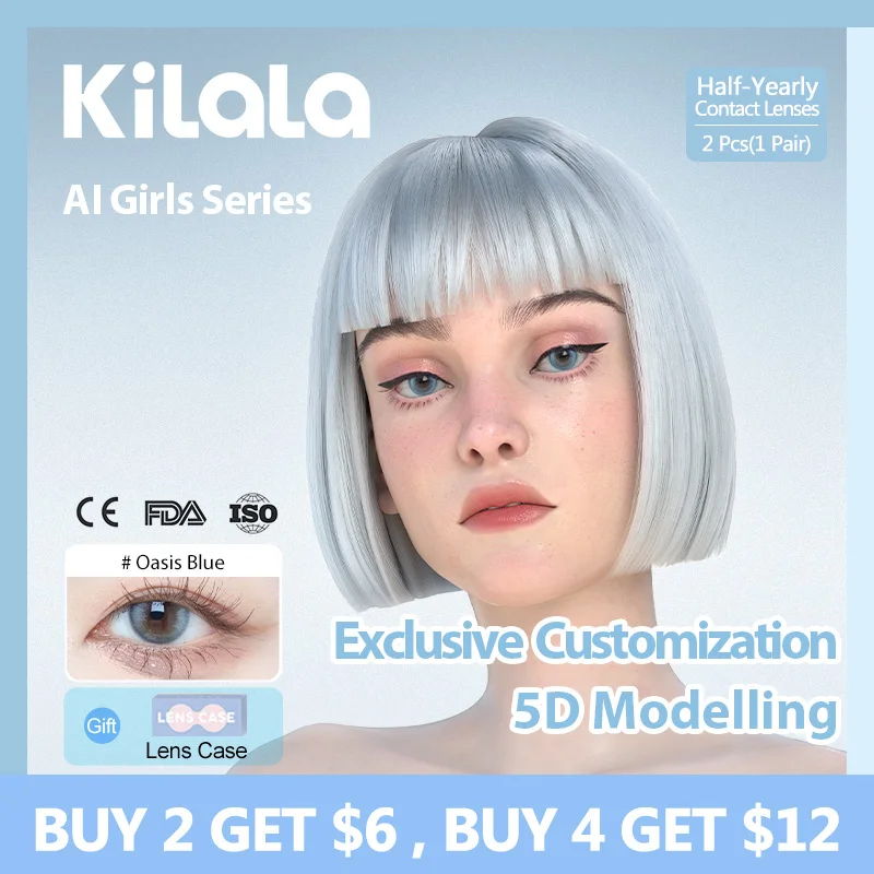 Kilala Natural Color Contact Lenses Half-yearly Lens For Vision Diopter ...