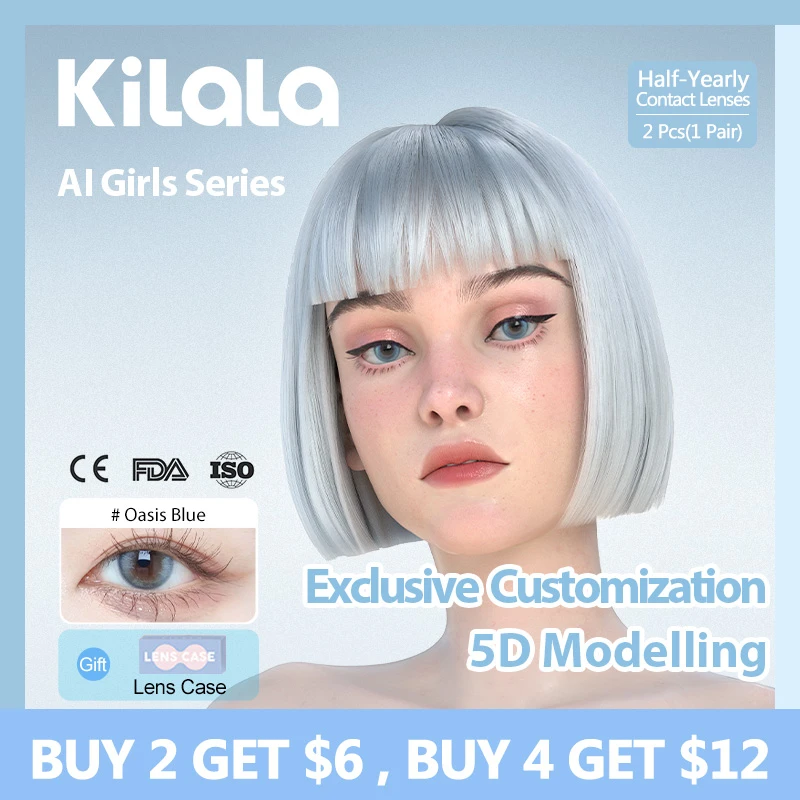 Kilala Natural Color Contact Lenses Half-yearly Lens For Vision Diopter ...