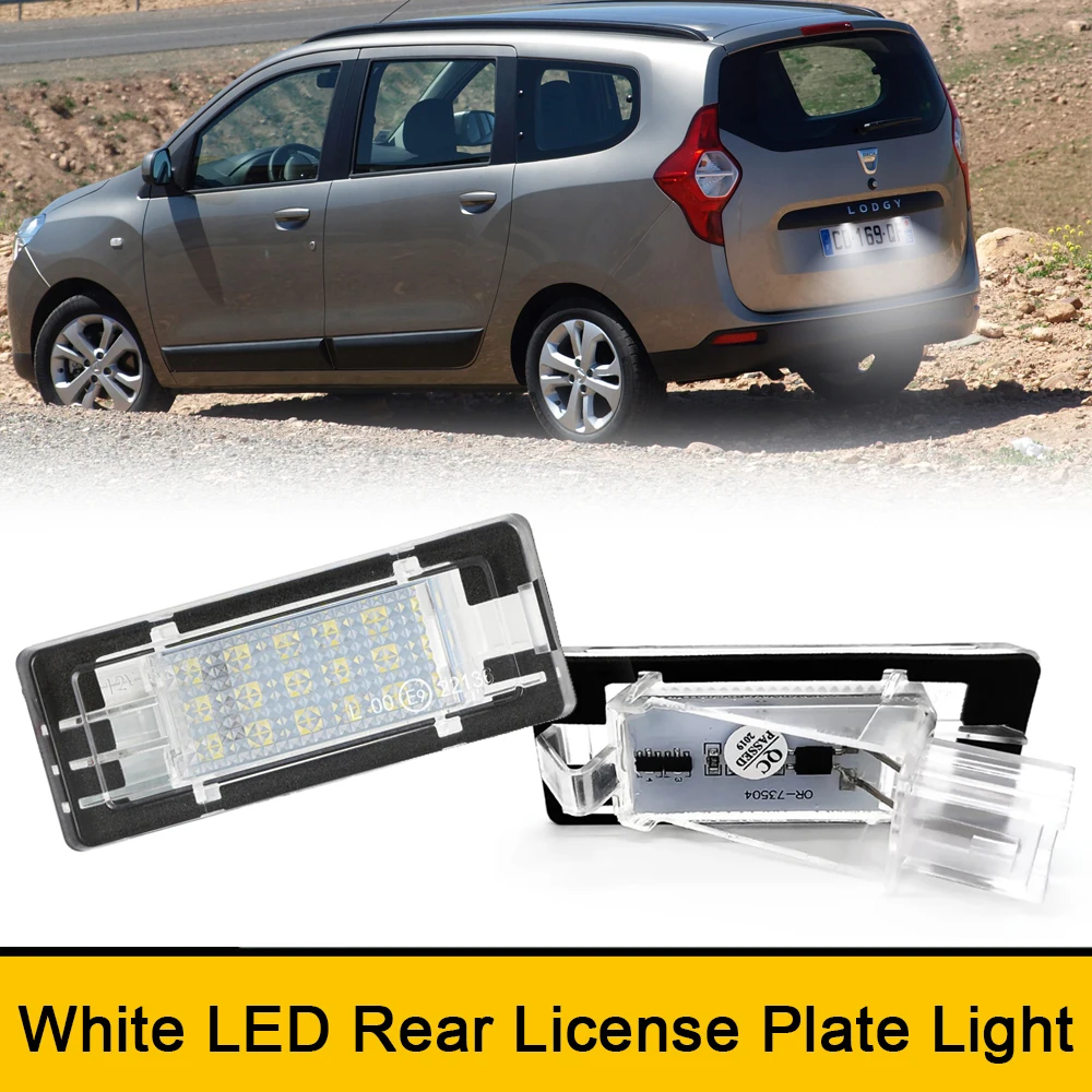 2Pcs-White-Rear-License-Plate-LED-Lights-for-Dacia-Duster-Logan-Lodgy ...