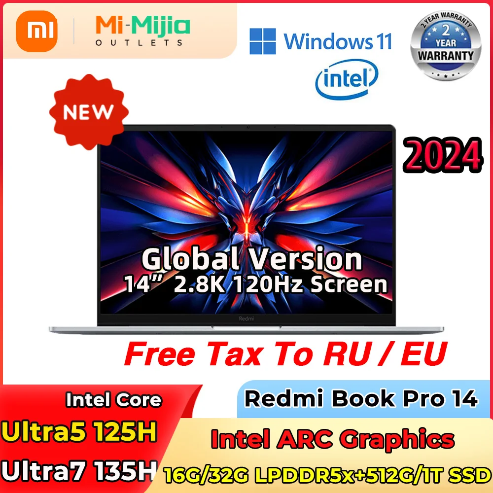2024 Xiaomi laptop Redmi Book Pro 14 Intel ARC Graphics Intel Core ...